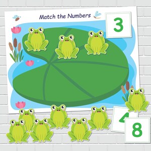 Frog Pond Counting Activity, Matching Numbers, Spring Busy Book ...