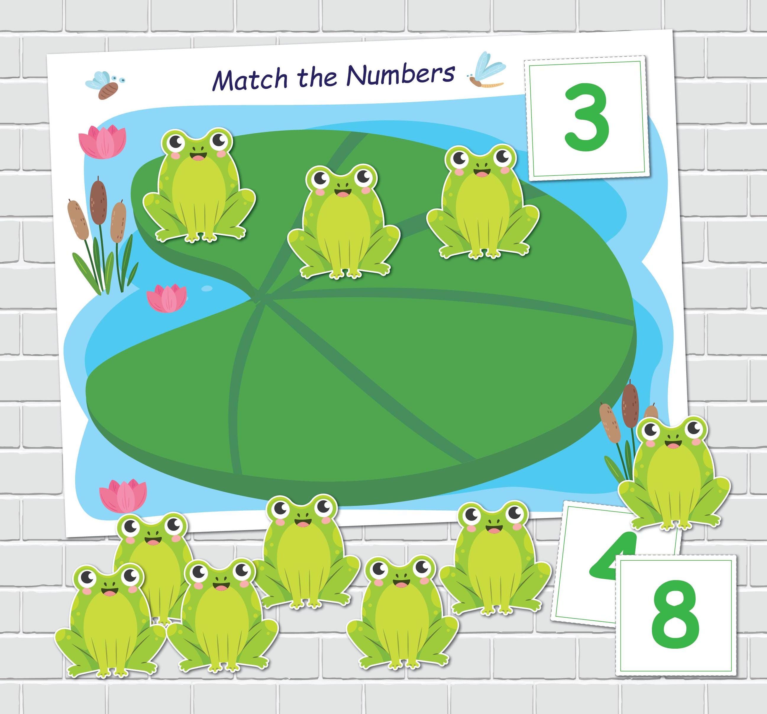 Frog Counting Activity, Spring Busy Book, Matching Numbers, Pre-k ...