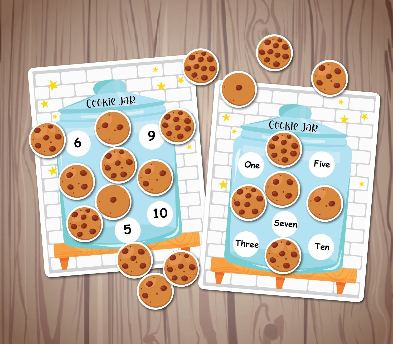 Cookie Jar Counting Activity, Matching Numbers 1-10 Count, Homeschool ...