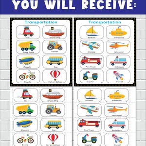 Transportation Matching Game for Toddlers/ Preschool. Printable ...