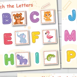 Alphabet Matching Activity for Kids, ABC Busy Book Pages, Learning ...