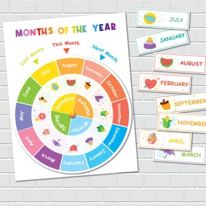 Months of the Year & Seasons Wheel Worksheet, Circle Time Activity, Pre ...