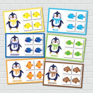 Penguin Color Matching Activity for Kids, Winter Activities, Toddler ...