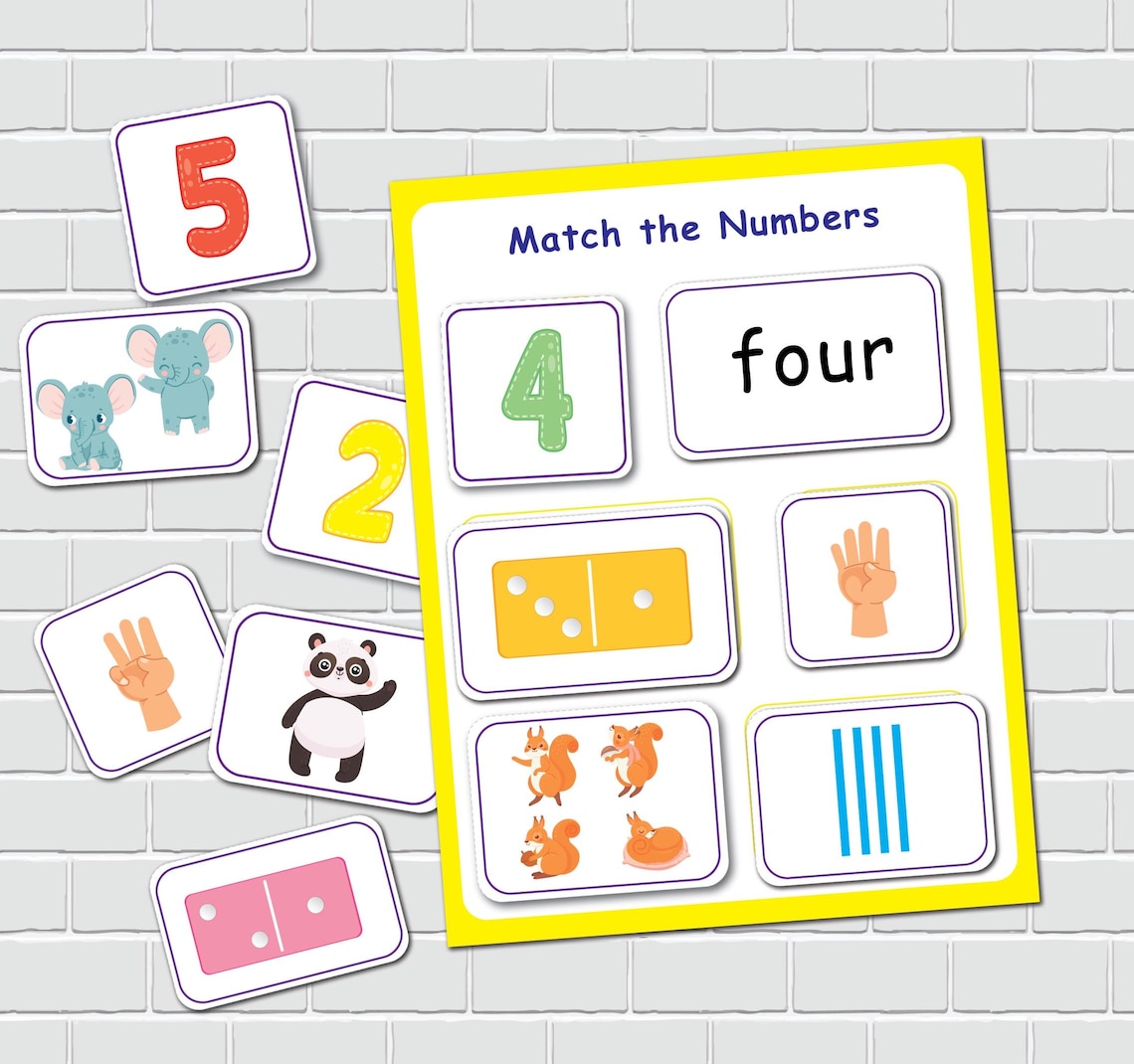 Matching Numbers 1-20 Activity. Counting Game, Preschool Math, Number ...
