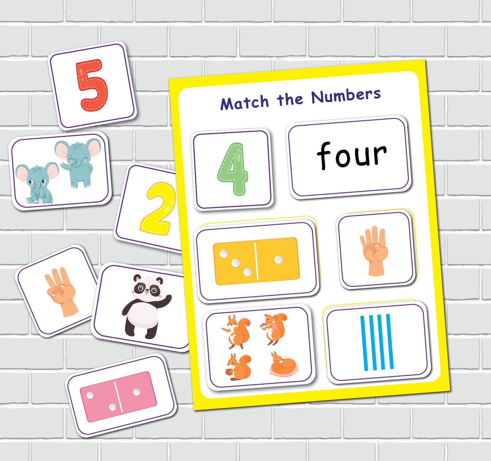 Matching Numbers 1-20 Activity. Counting Game, Preschool Math, Number ...