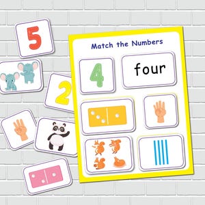 Matching Numbers 1-20 Activity. Counting Game, Preschool Math, Number ...