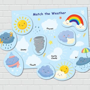 Weather Matching Activity, Toddler Busy Book Page, Learning Binder ...