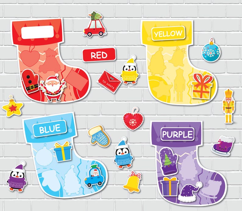 Christmas Color Matching Activity, Color Sorting Game for Kids, Toddler ...