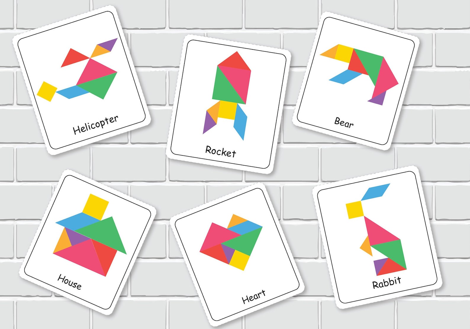 Printable Tangrams Puzzle Activity for Preschool and | Etsy