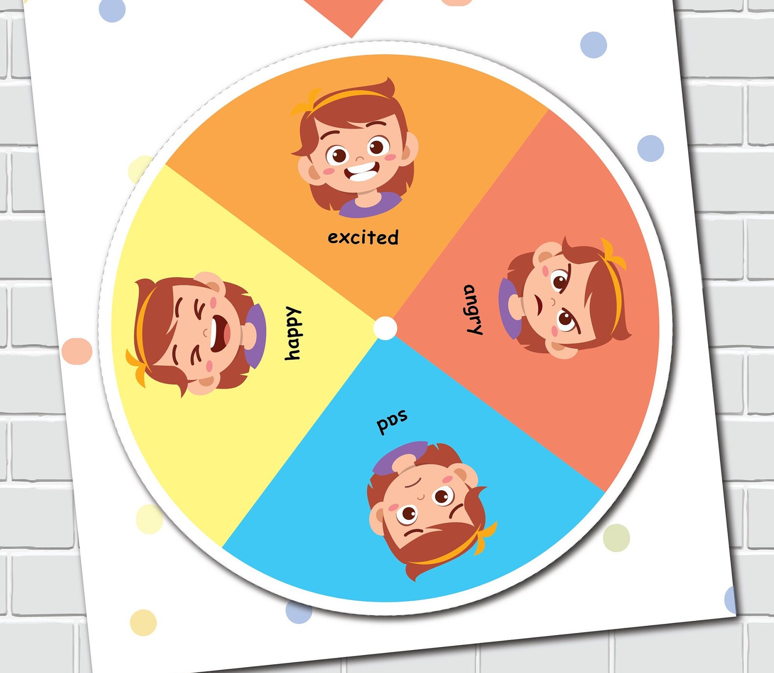 Emotions Wheel Printable Activity for Girls Kids Feelings - Etsy