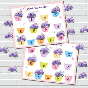Cupcake Alphabet Matching Printable Activity. Toddler ABC Learning ...