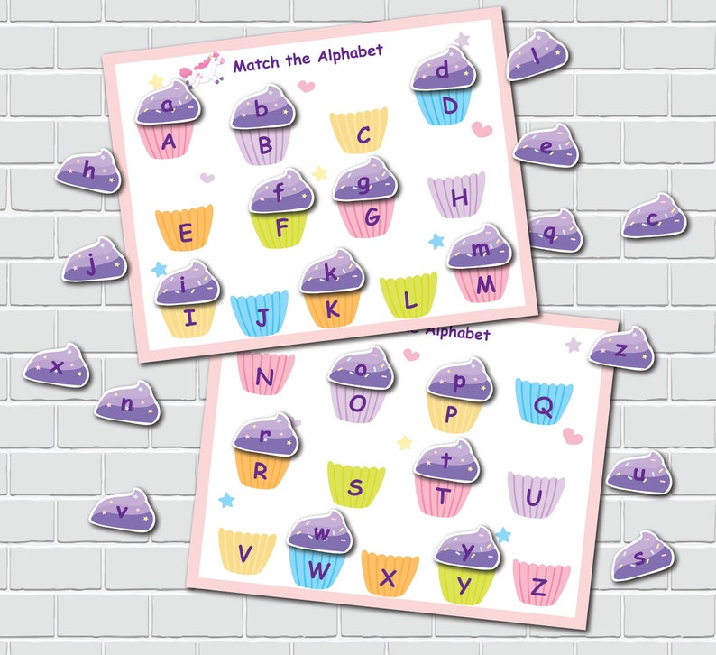 Cupcake Alphabet Matching Printable Activity. Toddler ABC - Etsy