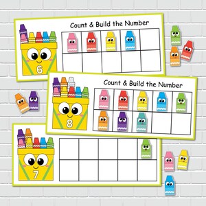 Crayon Ten Frame Activity, Preschool Math, Number Recognition ...