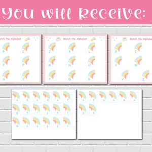 Rainbow Alphabet Matching Activity. Toddler Busy Book Page. Preschool ...