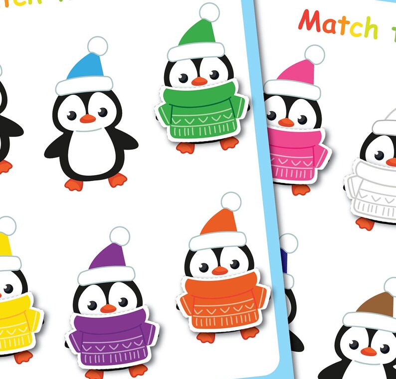 Penguin Color Matching Activity, Toddler Printable, Montessori ...