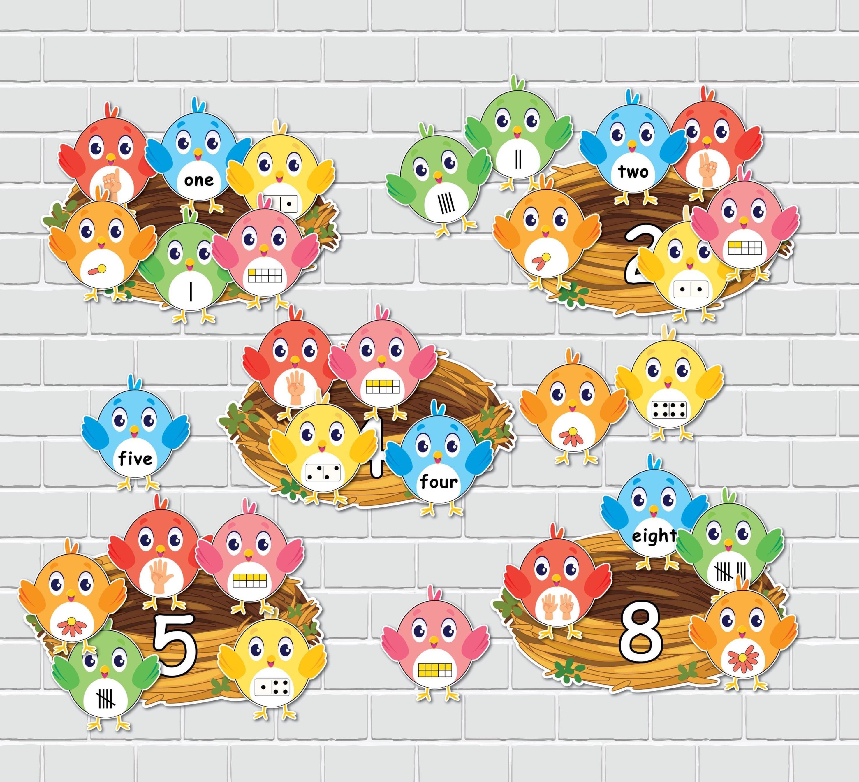 Birds Numbers Matching Activity, Preschool Math Centers, Toddler Quiet ...