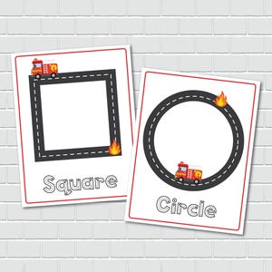 Firefighter Shape Mats for Preschool, 2D Shapes Printable Activity ...