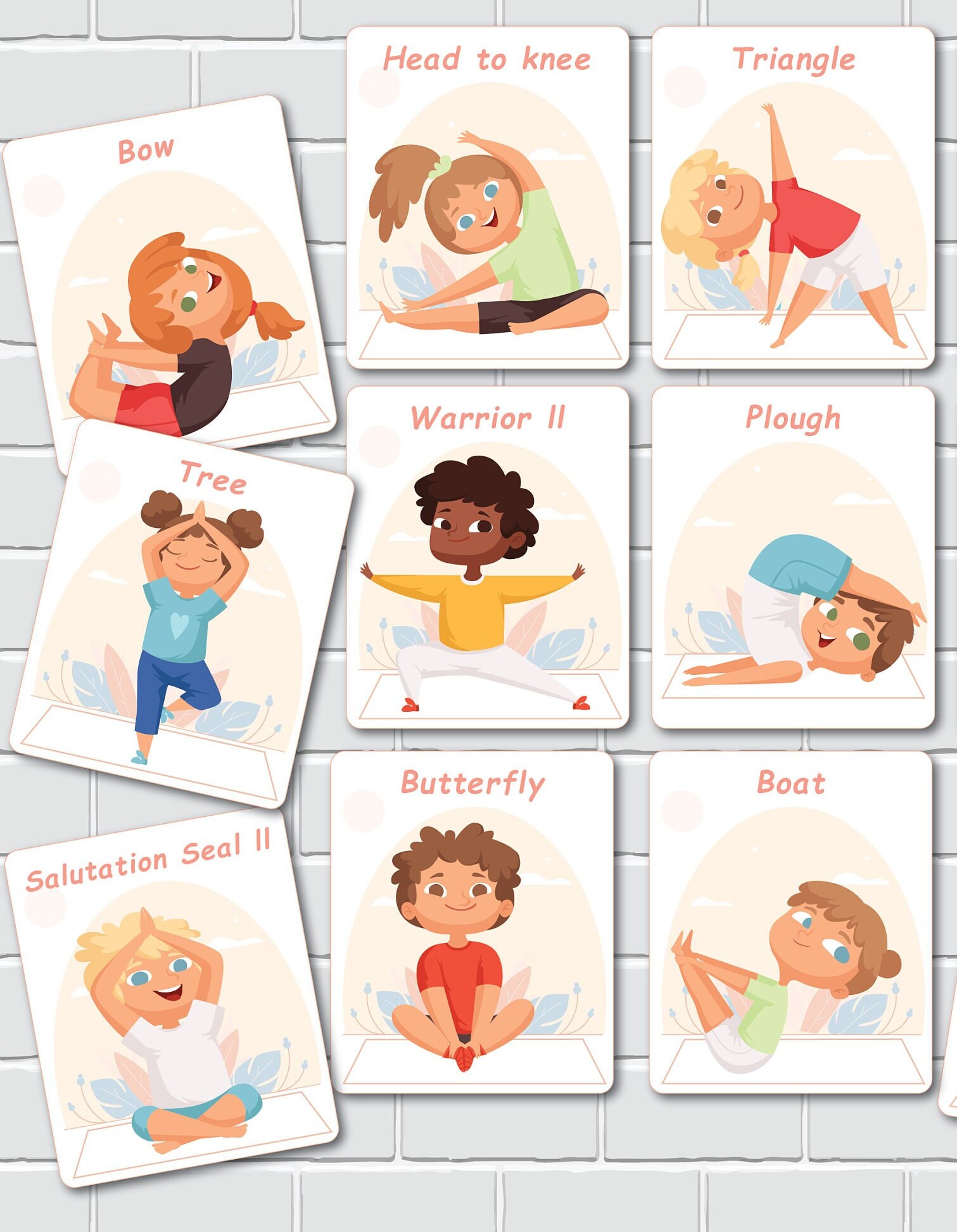 Kids Yoga Cards Yoga Poses Flashcards Printable Cards for - Etsy Canada