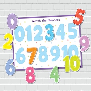 Numbers Matching Activity, Toddler Busy Book Page, Learning Binder, Pre ...