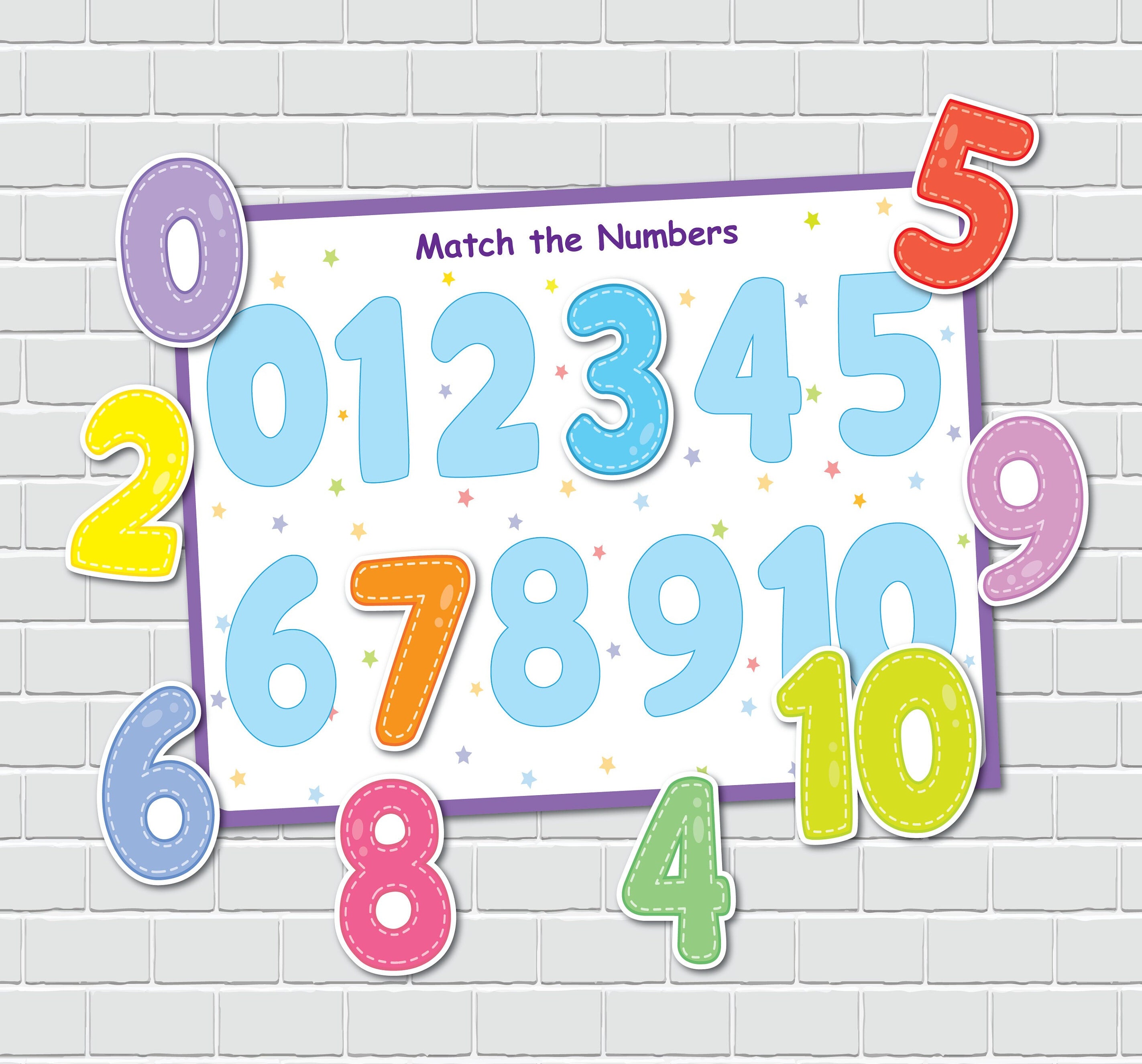 Numbers Matching Activity, Toddler Busy Book Page, Learning Binder, Pre ...