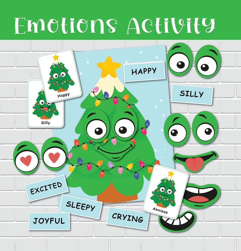 Christmas Tree Emotions Activity for Kids Preschool Feelings - Etsy