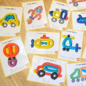 Play Doh Mats, Transportation Visual Cards, Printable Play Dough ...