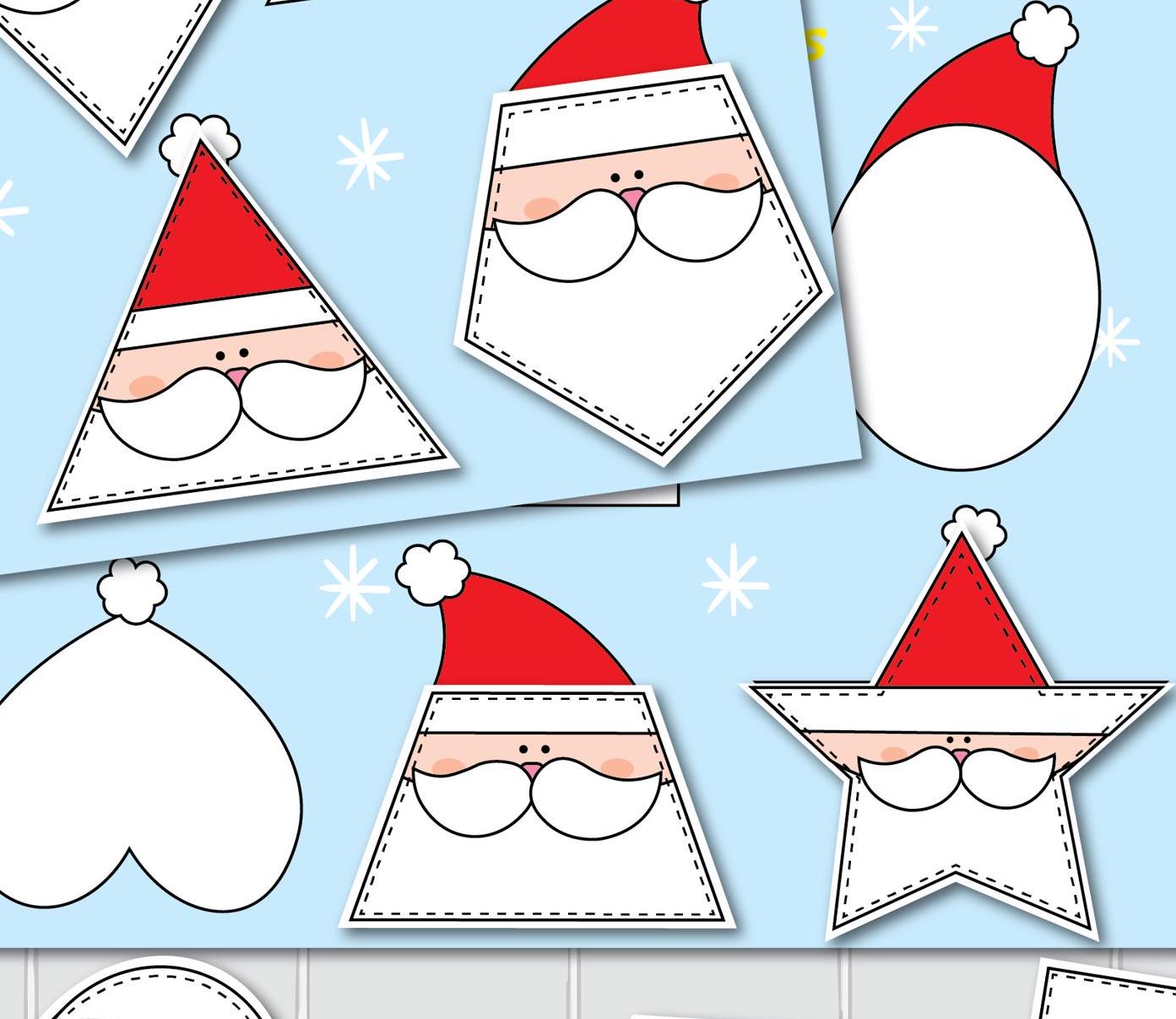 Santa Shapes Matching Activity, 2D Shapes, Christmas Busy Book Page ...