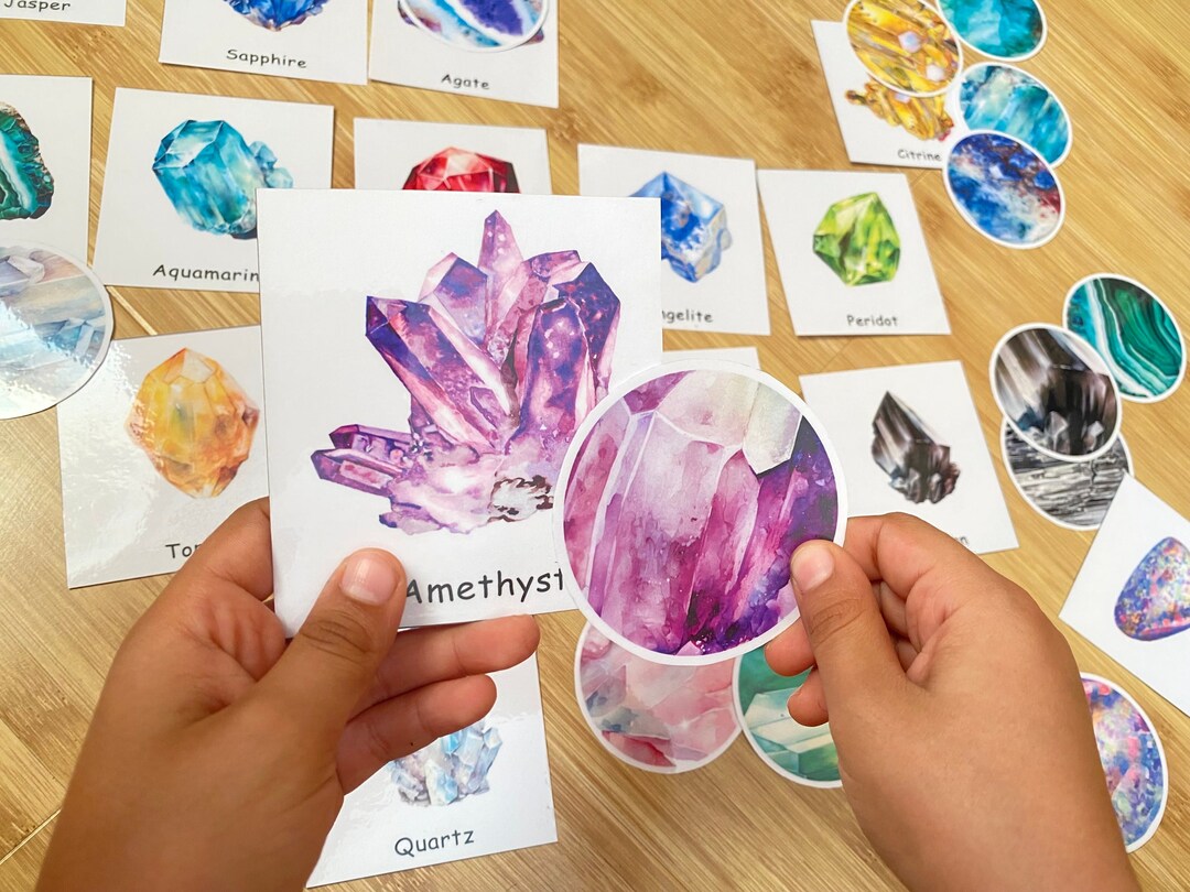 Gemstones Pattern Matching Cards, Minerals and Crystals, Geology Rocks ...