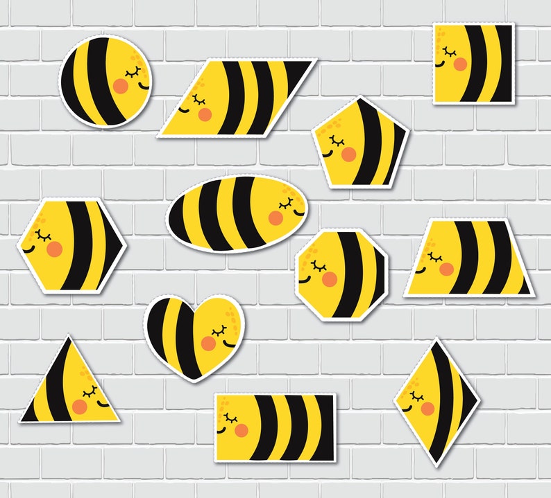 Bee Shape Matching Activity, 2D Shapes, Busy Book Page, File Folder ...