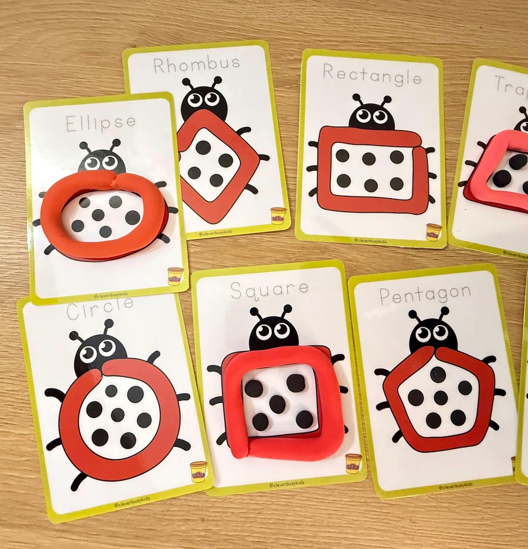 Ladybug Shapes Play Dough Mats, Summer Play Doh Activity, Preschool ...