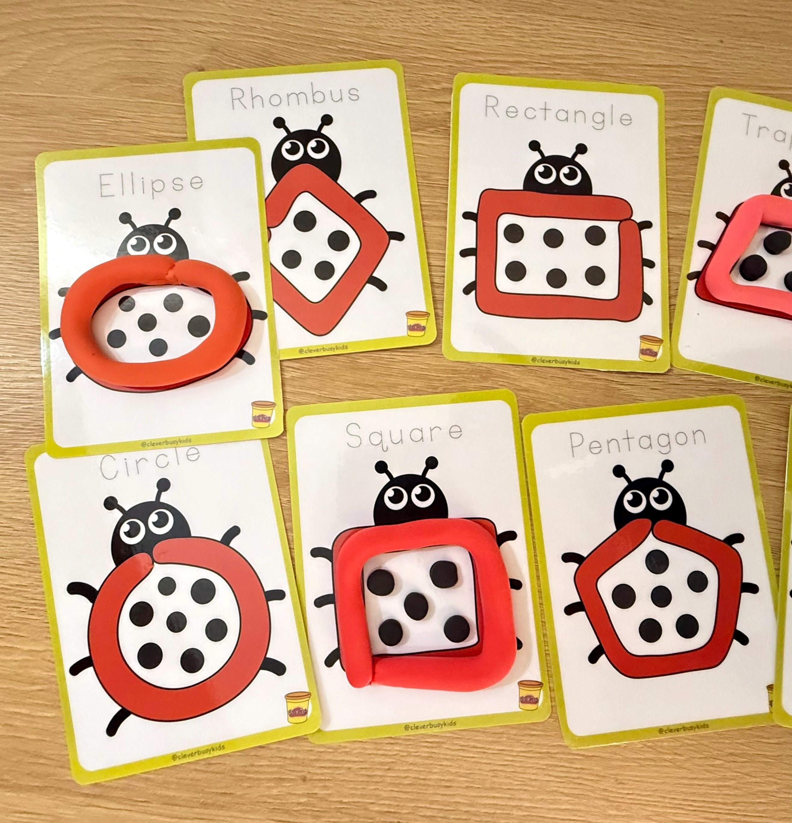 Ladybug Shapes Play Dough Mats, Summer Play Doh Activity, Preschool ...