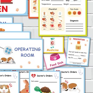 Vet Clinic Pretend Play, Printable Veterinary Dramatic Play Kit for ...