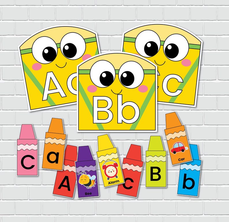 Crayon ABC Matching Game: Alphabet Busy Book, Preschool Learning ...