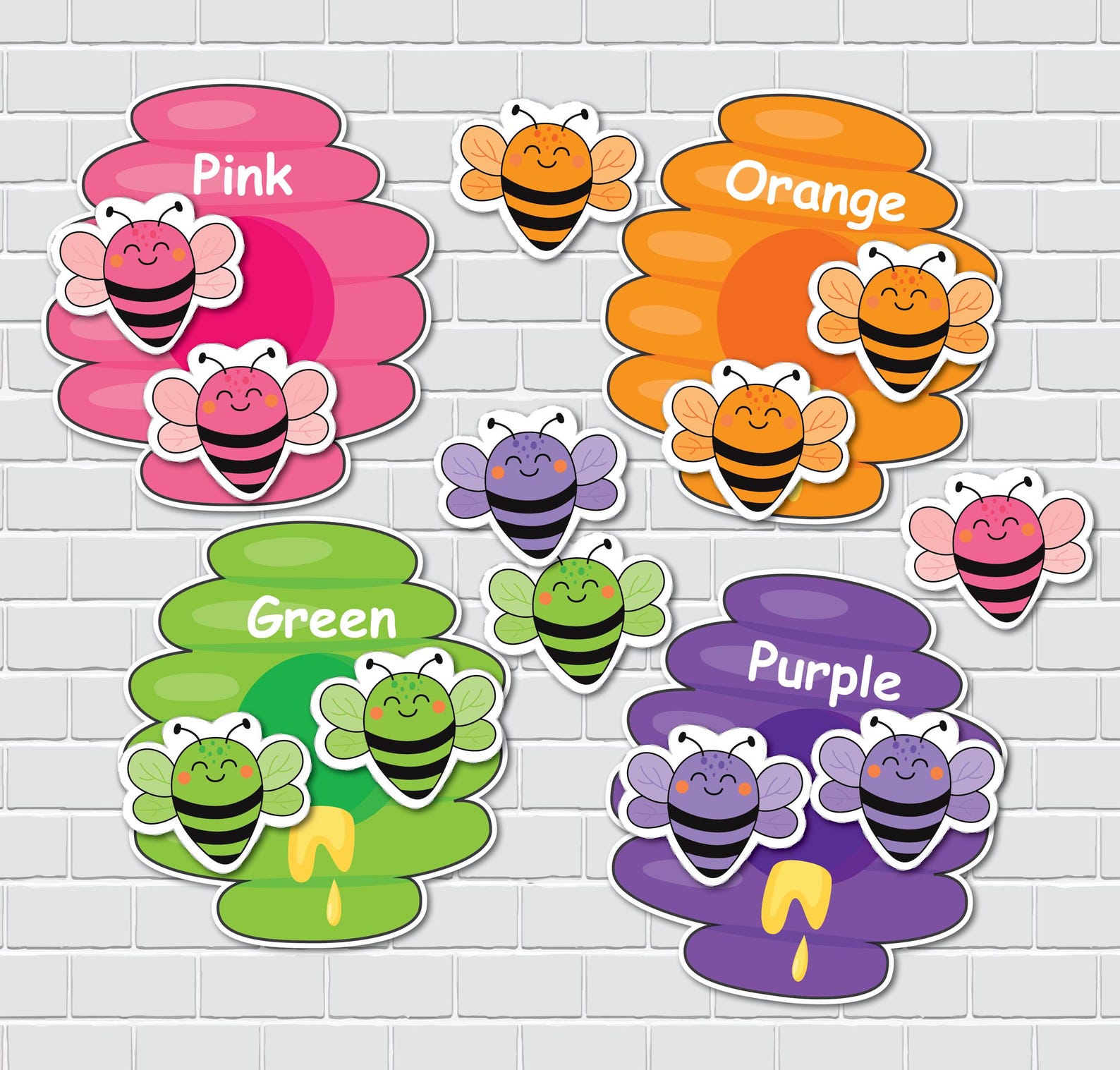 Bees and Beehive Color Matching Activity for Kids, Summer Busy Book ...