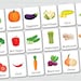 Fruits and Vegetables Flash Cards Toddler Printable Activity Montessori ...
