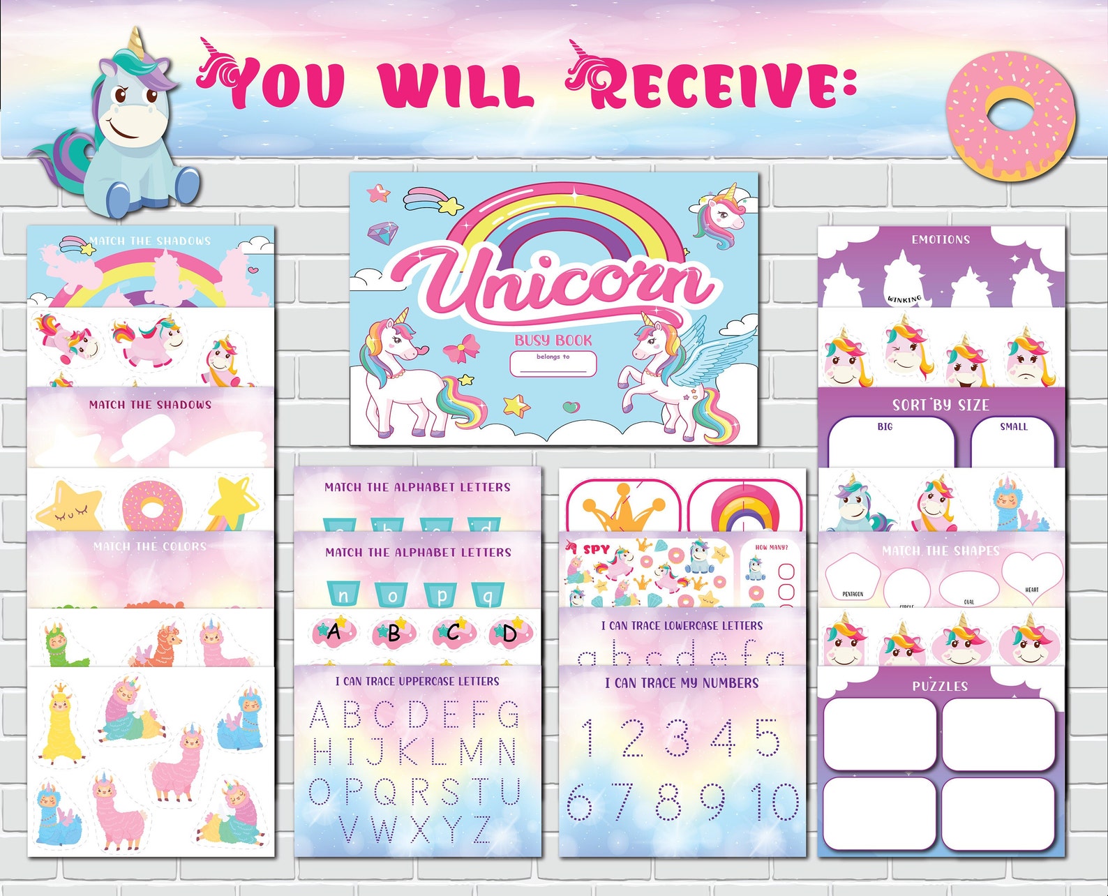 Unicorns Busy Book Preschool Learning Binder Printable - Etsy