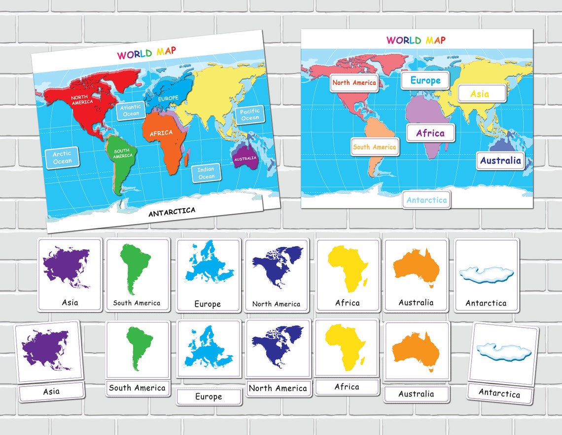 Continents Learning Binder Preschool Worksheets Homeschool - Etsy