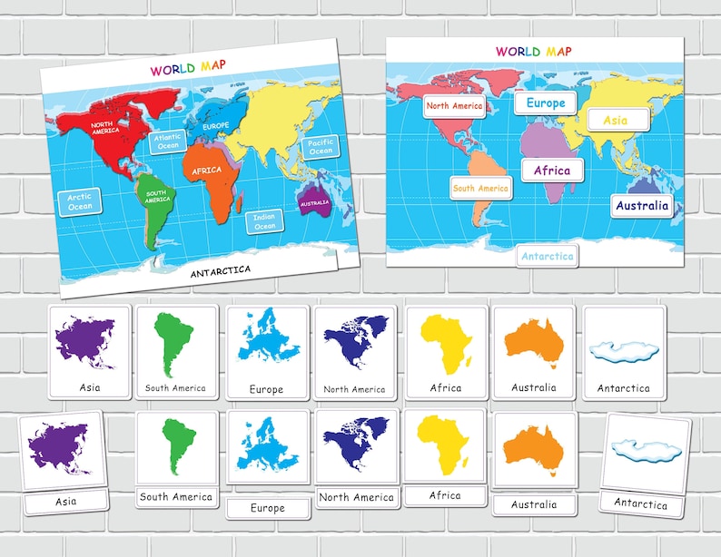 Continents Learning Binder Preschool Worksheets Homeschool - Etsy