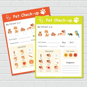 Vet Clinic Pretend Play, Printable Veterinary Dramatic Play Kit for ...