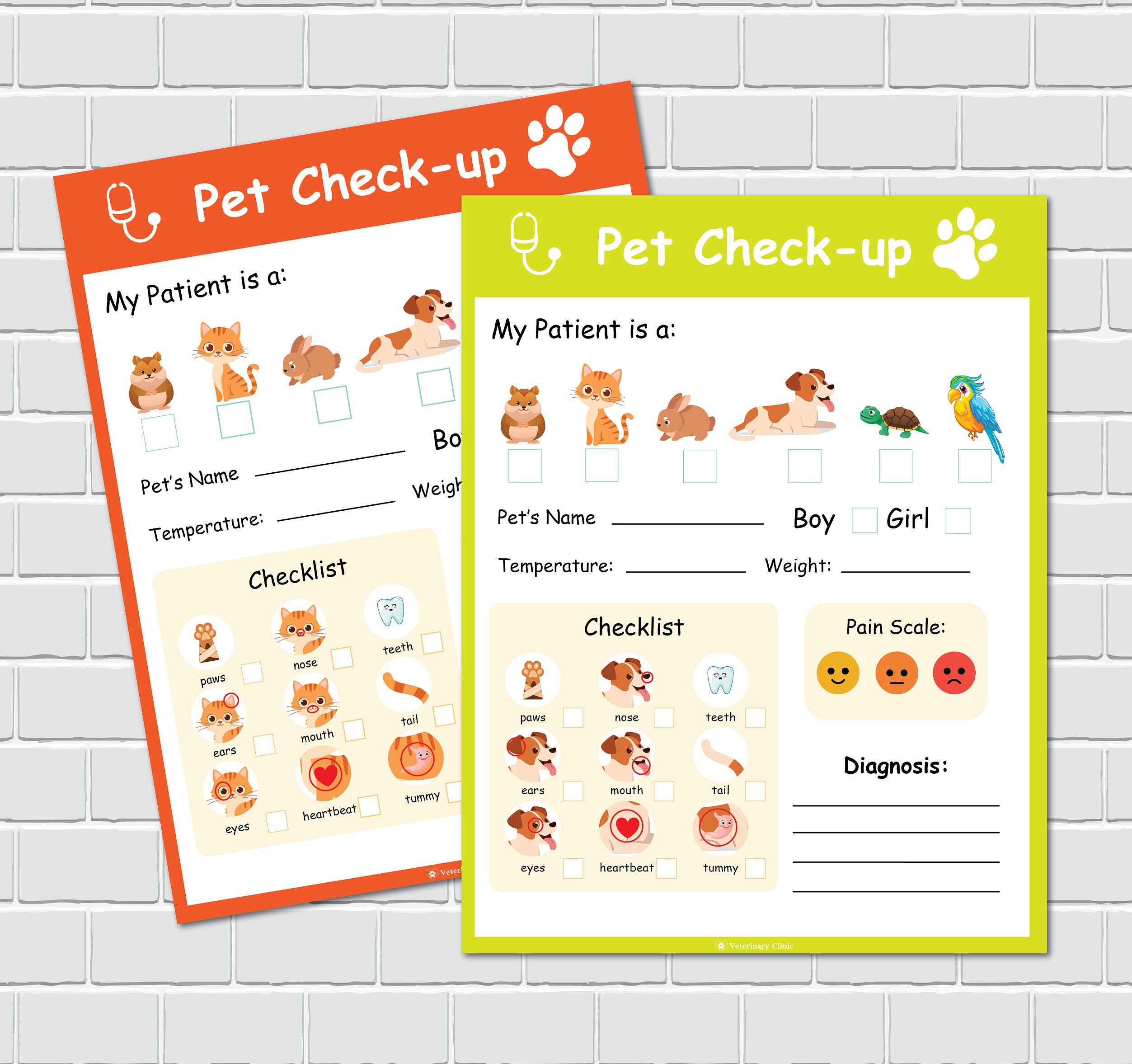 Vet Clinic Pretend Play, Printable Veterinary Dramatic Play Kit for ...