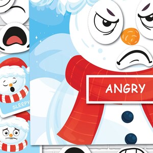 Snowman Emotions and Feelings Activity for Kids, Christmas Busy Book ...