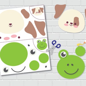 Cut Out and Glue Animals Crafts for Kids. Cut Out and Paste Scissors ...