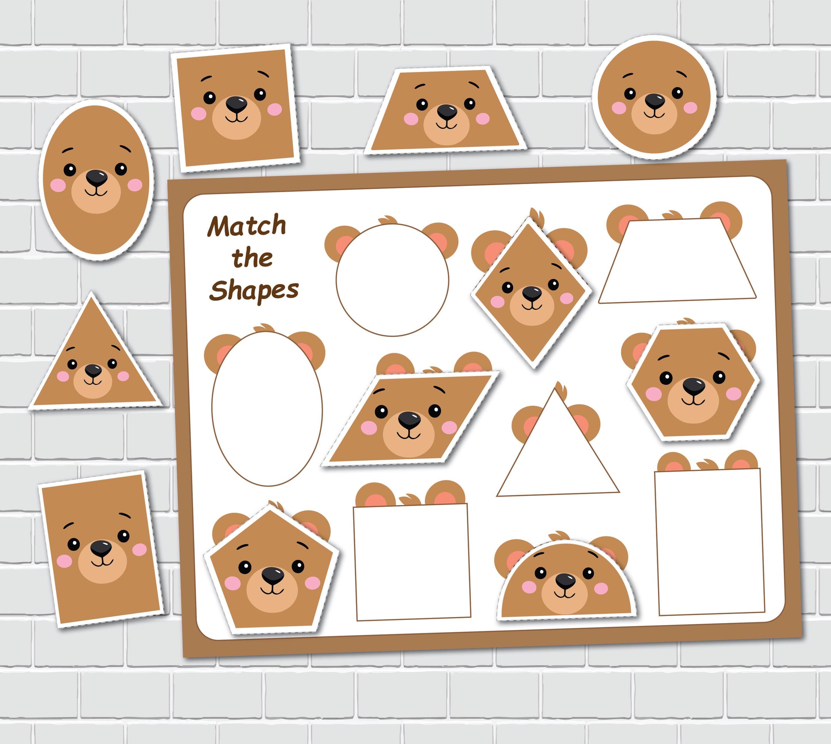 Bear Shape Matching Activity, 2D Shapes, File Folder Games, Special ...