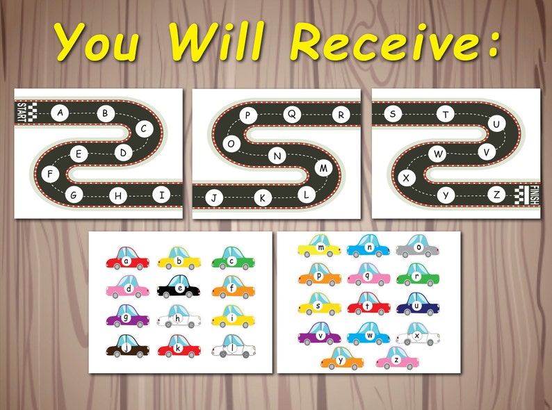 Cars Alphabet Matching Activity ABC Busy Book Pages Toddler Learning ...