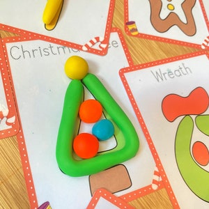 Christmas Play Dough Mats, Printable Play Doh, Visual Cards, Toddler ...