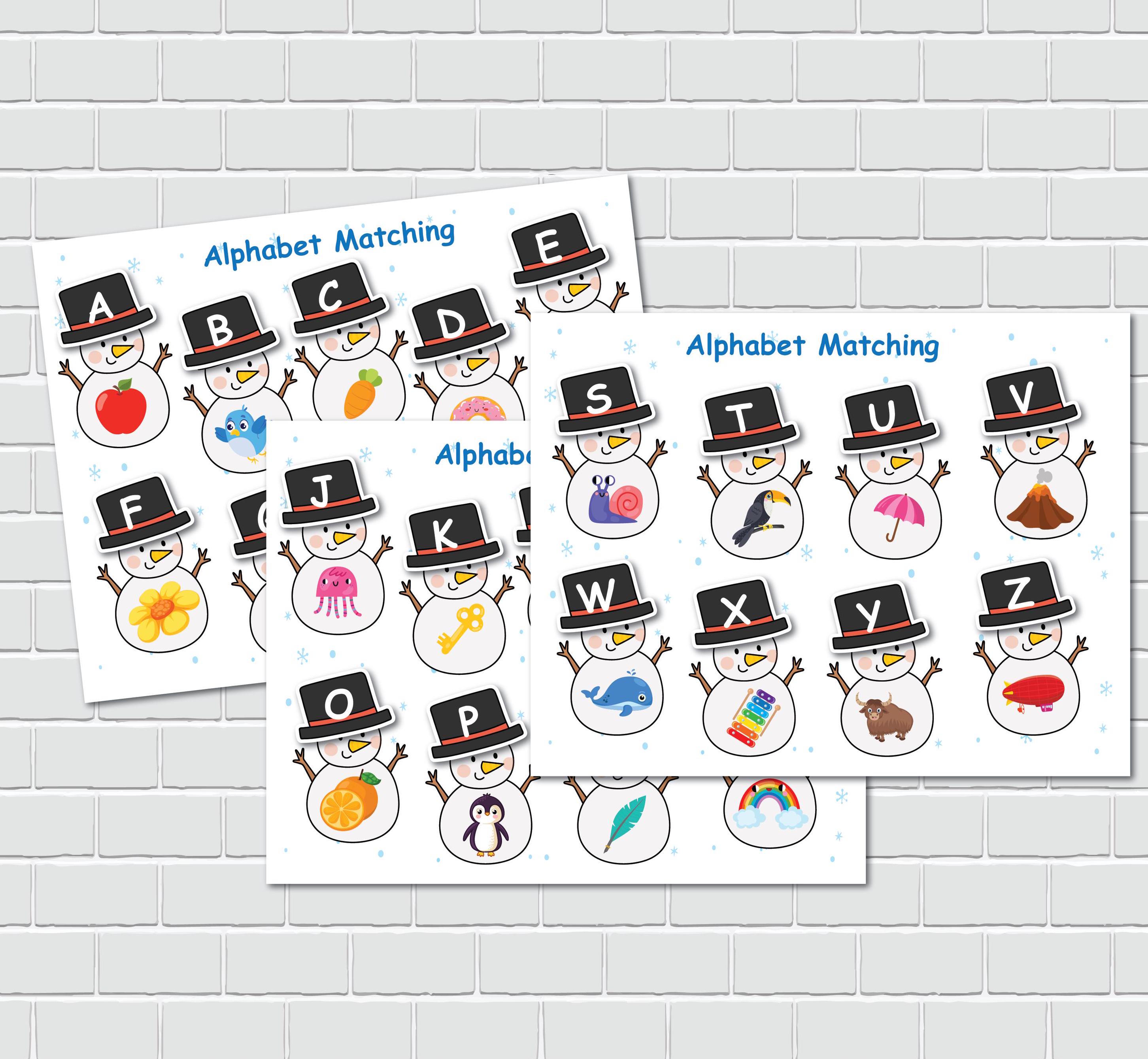 Snowman Alphabet Matching Game, Winter Activity (digital Download) - Etsy