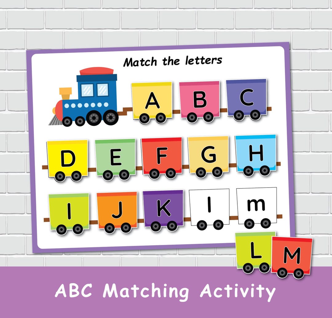 Train ABC Matching Activity, Alphabet Busy Book, Preschool Learning ...