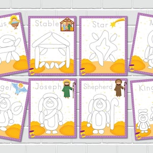 Nativity Play Dough Mats, Printable Play Doh, Visual Cards, Christmas ...