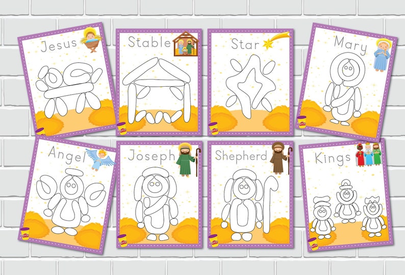 Nativity Play Dough Mats Printable Play Doh Visual Cards - Etsy