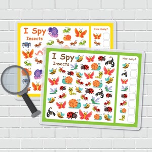 Insects I Spy Printable Activity for Kids, Look and Find Counting Game ...